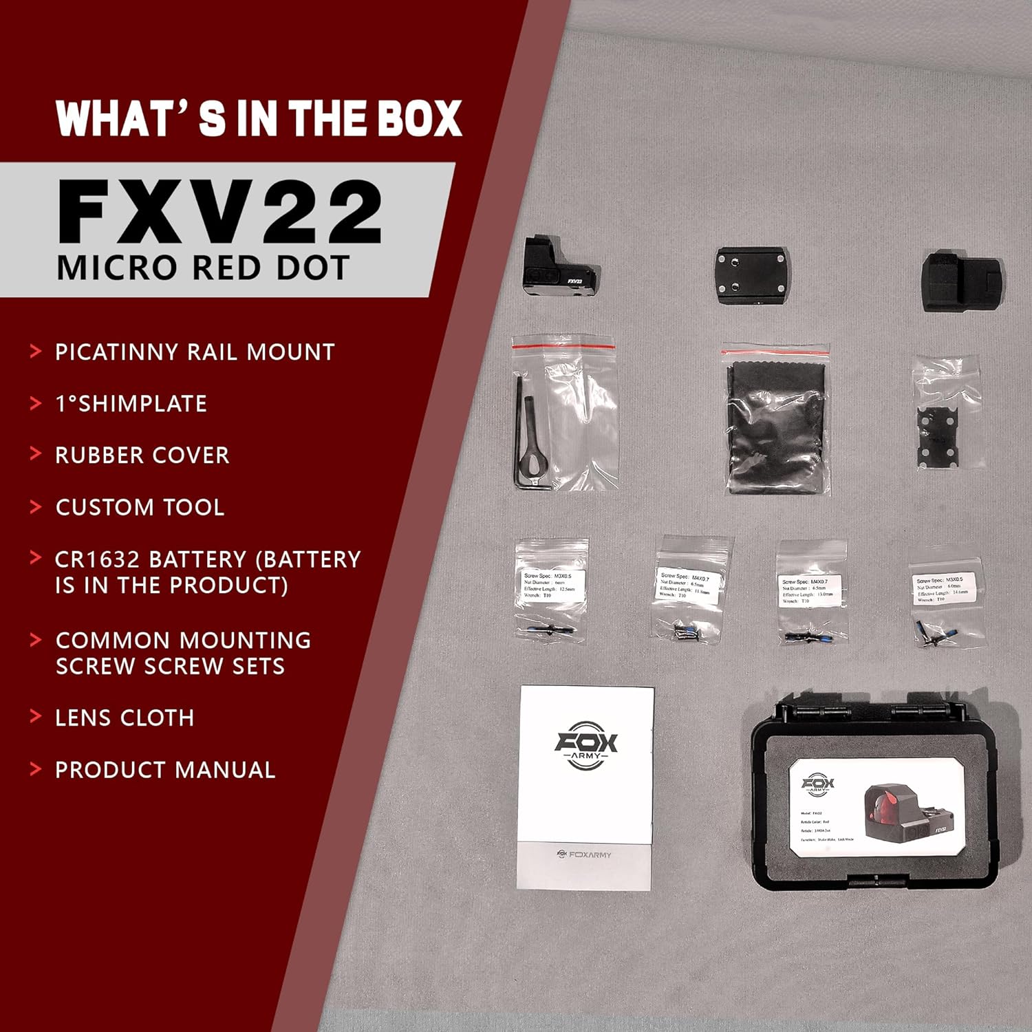 FOXARMY FXV22 Micro Red Dot Sight For RMS/RMSc footprint – Foxarmy Optics